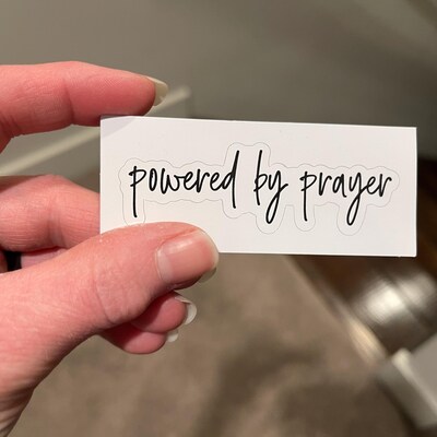Powered by Prayer Sticker, Faith Decal, Pray Christian Laptop Decal ...