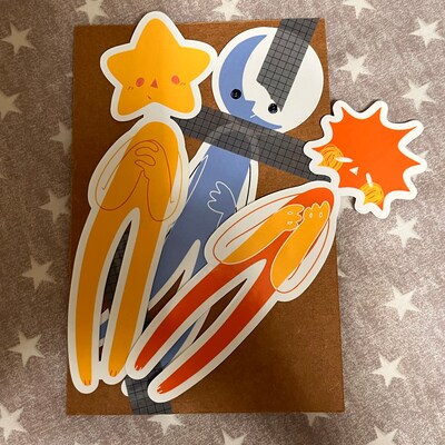 Minimalistic Space People Waterproof Stickers - Etsy