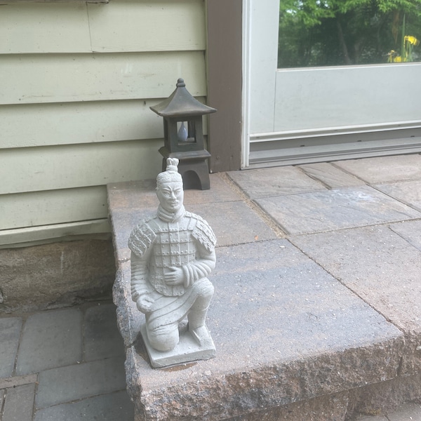 Chinese Warrior Concrete Asian Garden Statue Cement Figurine Cast Stone ...