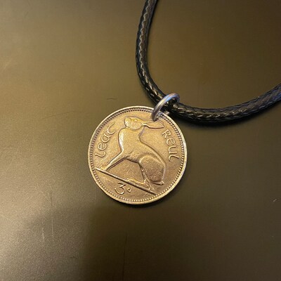 IRELAND Rabbit Coin Necklace Pendant Charm Irish Bunny Celtic Music ...