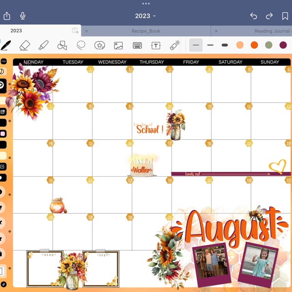 April Showers Digital Planner Stickers Monthly Kit, Goodnotes Stickers ...