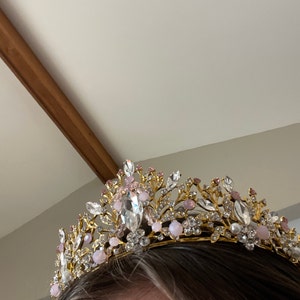 Gold AB Rhinestone Gold Crown Headband Wedding Bride Princess - Etsy