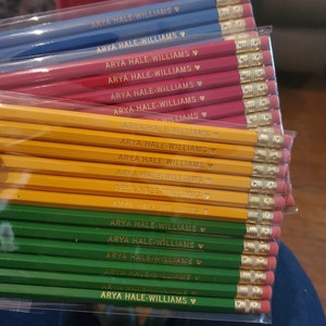 Personalized Pencil Set Custom Pencils Engraved Pencil Foil | Etsy