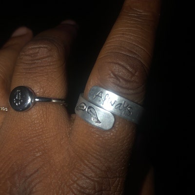 Custom Ring Wrap Ring Custom Hand Stamped Ring Very Sturdy Ring Great ...