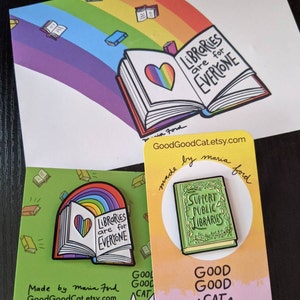 Support Public Libraries Enamel Pin Librarian - Etsy