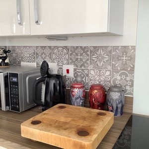 48 Victorian Mosaic Tile Stickers 6 Inch Kitchen Grey Tile Stickers 4 ...