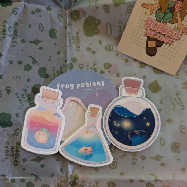 Frog Potions | Frog Sticker | Sticker Pack | Laptop Sticker | Vinyl ...