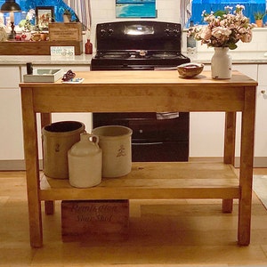Big Kitchen Work Table/island With Butcher Block or Pine Top. 3 Big ...
