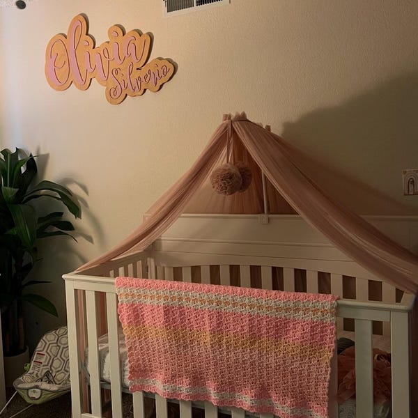 Large Wood Name Sign, Nursery Name Sign, Boho Nursery Sign , Above Crib ...