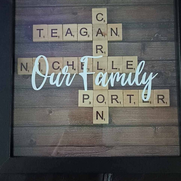 Personalized Scrabble Tile Shadowbox, Family Crossword Art Frame Box ...