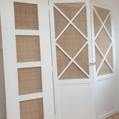Thinner Bleached /cream Rattan Cane Square Webbing radio Weave Cane for ...