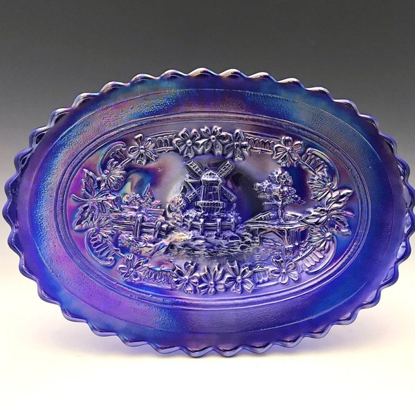 Cobalt Blue Heisey by Mosser Glass Rams Head Stopper Style Paperweight ...