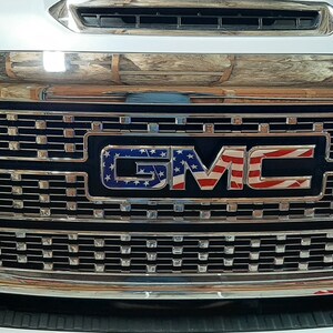 PRECUT GMC Sierra Gel Coated domed Patriotic Flag Emblem | Etsy