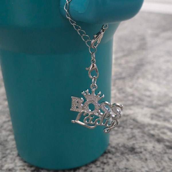 1 CZ Pave Boss Lady Charm, Queen Charm, Bracelet Charm, Necklace Charm ...