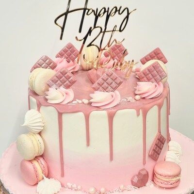 Happy Birthday Cake Topper Acrylic Cake Topper Fine Line Birthday Cake ...