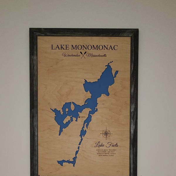 Personalized Wood River Map - Custom Engraved Wooden River Map - Unique ...
