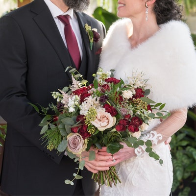 Blush With Black Tips Faux Fur Bridal Wrap, Wedding Fur Shrug, Bridal ...