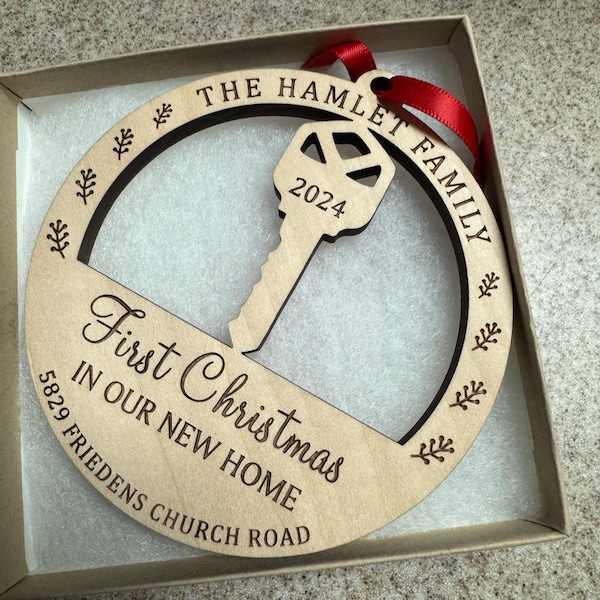New Home Ornament, Personalized Christmas First Home Ornament, Home Key ...