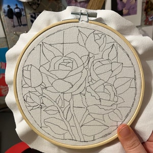 Floral Window Embroidery Pattern, Beginner Hand Embroidery, Beautiful ...