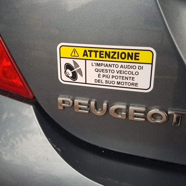 Sound System Warning Funny Sticker Vinyl Decal Dashboard Visor Sticker ...