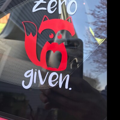 Zero Fox Given Decal Zero Fox Given Car Decal Fox Car Decal Fox Decal ...