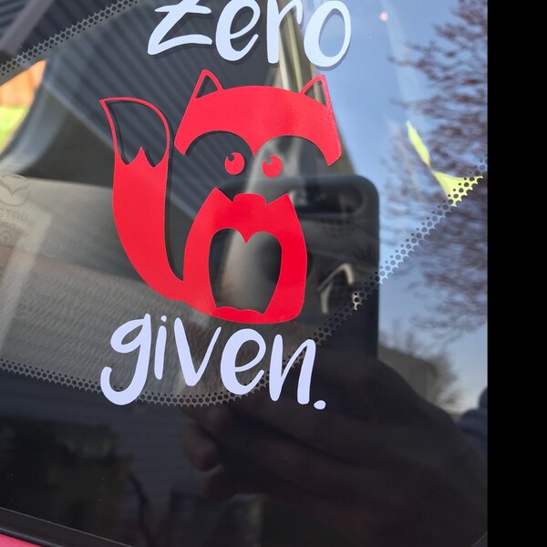 Zero Fox Given Decal - Zero Fox Given Car Decal - Fox Car Decal - Fox ...