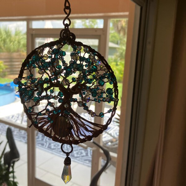 Rainbow Tree Suncatcher, 3D Wire Tree, TOL Sculpture, Rainbow Art ...