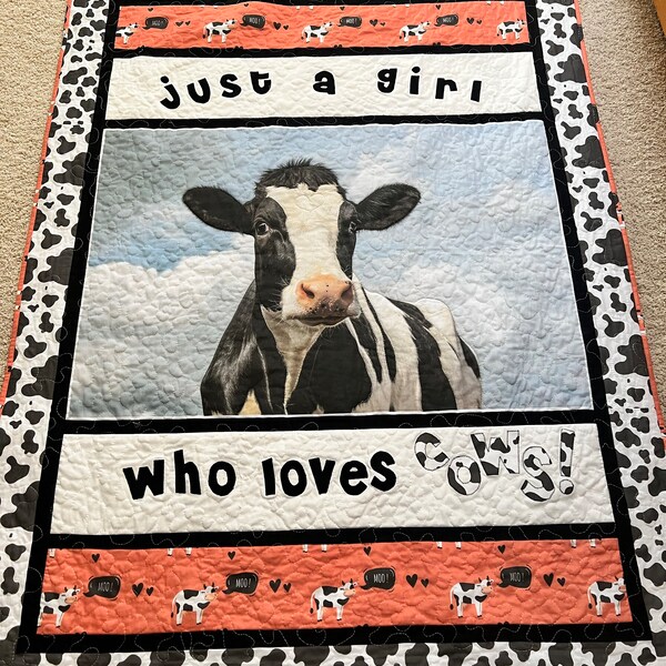 Realistic Holstein Cow Fabric Panel - Etsy