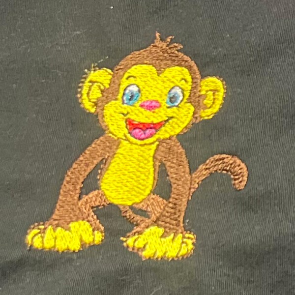 Baby Monkey Embroidery Design: Animal Machine Embroidery (instant ...