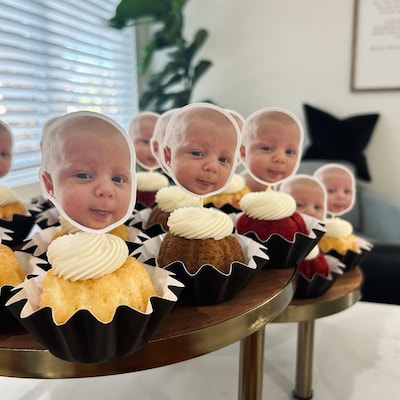 Kids Birthday Photo Stickers Custom Face Stickers Birthday Photo Favor ...