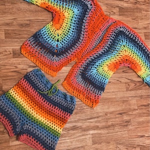Rainbow Crochet Overalls / Gay Lesbian Bisexual Pride Top / - Etsy