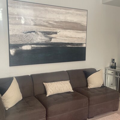 Beige Texture Wall Art, Wabi-sabi Wall Art, Solid Beige Minimalist ...