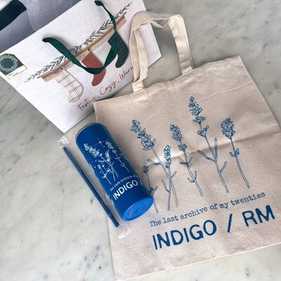 Indigo RM Tote Bag, the Last Archive of My Twenties Tote Bag, Bts Fan ...