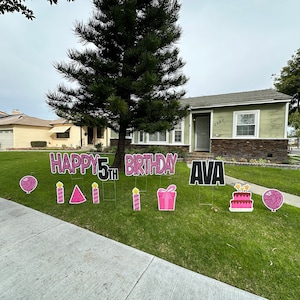 Personalized Large Happy Birthday With Age Set Yard Card Signs With ...