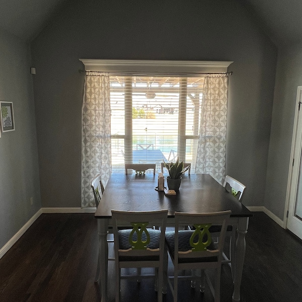 Gray Curtain Panels Modern Farmhouse Window Treatments Rustic Primitive ...