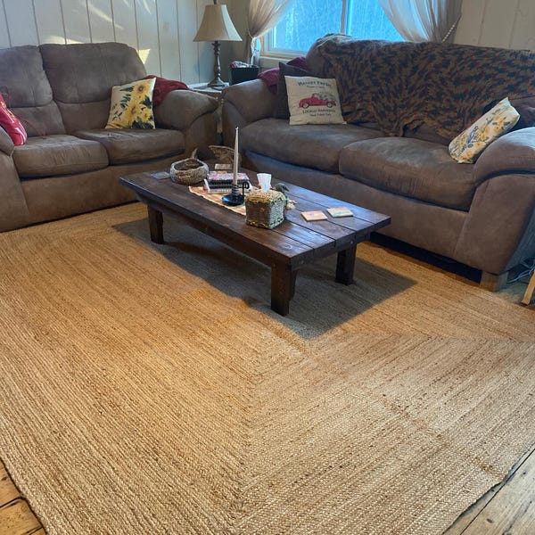 Jute Rug Natural Jute Rug, Jute Braided Rug, Bohemian Jute Rug, Jute ...