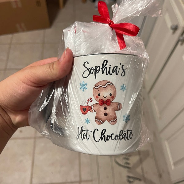 Personalized Kids Hot Chocolate Christmas Mug, Hot Cocoa Custom Name ...