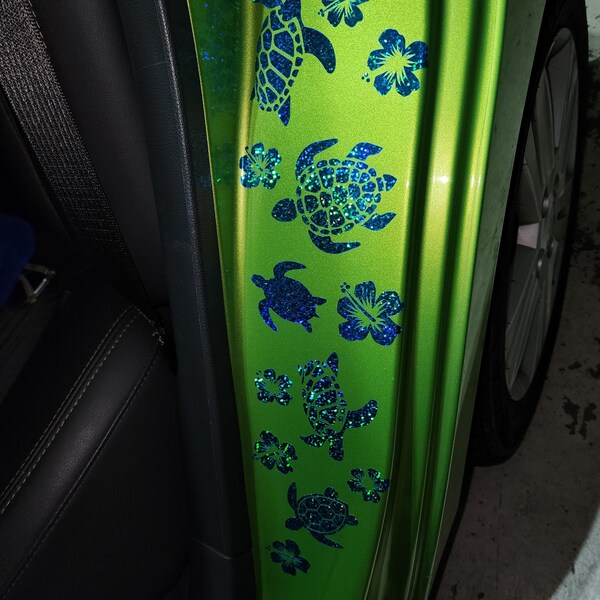 Sea Turtles Door Panel Car Decal, Car Window Decal, Vinyl Decal Sticker ...