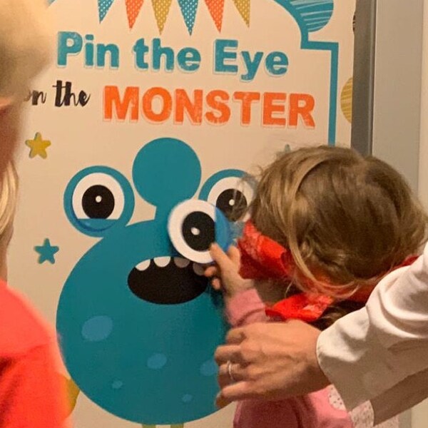 Pin the Eye on the Monster Printable Party Game 3 Poster Sizes Monster ...