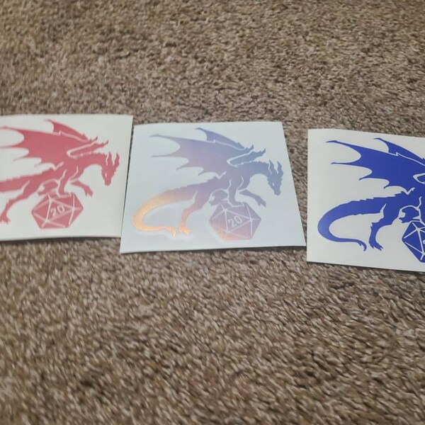 D20 Dragon Decal - Vinyl Decal, Bumper Sticker for Cars, Laptops - Etsy