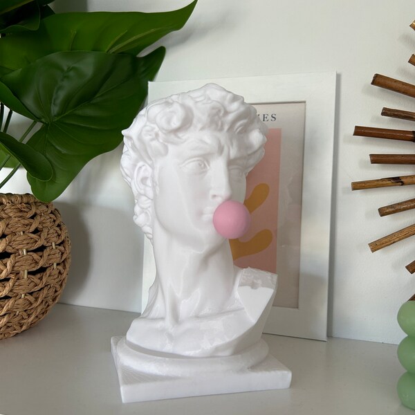 Michelangelo's David Bust With Gum | David With Gum | Pop Art - Etsy
