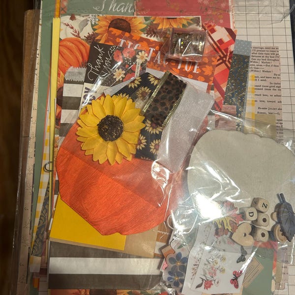 Junk Journal Mystery Kit: 100+ Crafting Embellishments, Scrapbook Paper ...