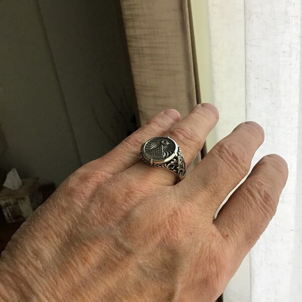 Sterling Silver All Seeing Eye Ring, Masonic Men Ring, Engraved Pyramid ...