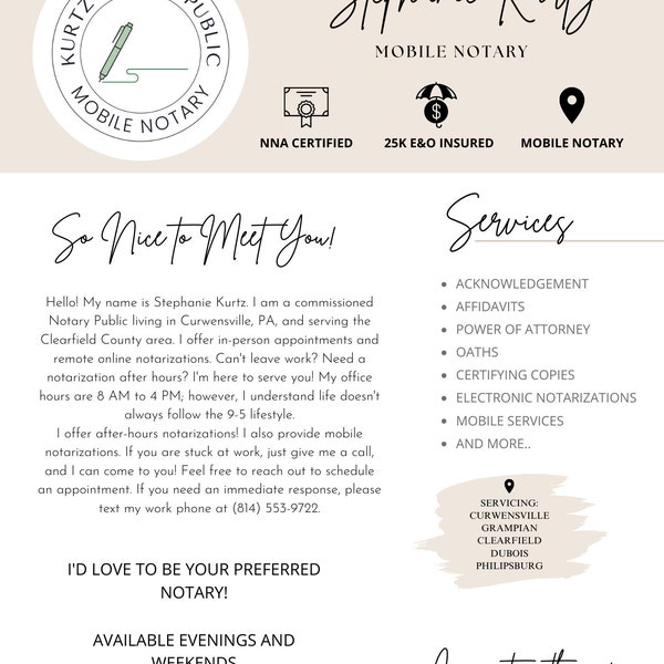 Notary Invoice Template | Invoice for Notary Public | Loan Signing ...