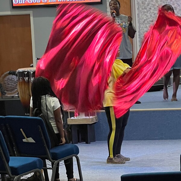 In the Mighty Name of Jesus Fantastic Red Power Fire Metallic Flowy ...