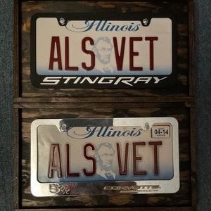 Custom Rustic Empty Wood License Plate Display Frame With Key Hooks ...