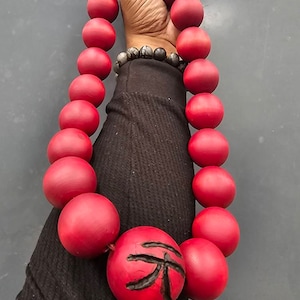 50MM AKUMA Style Black Wooden Monk Beads.16in Short Style. Engraving ...