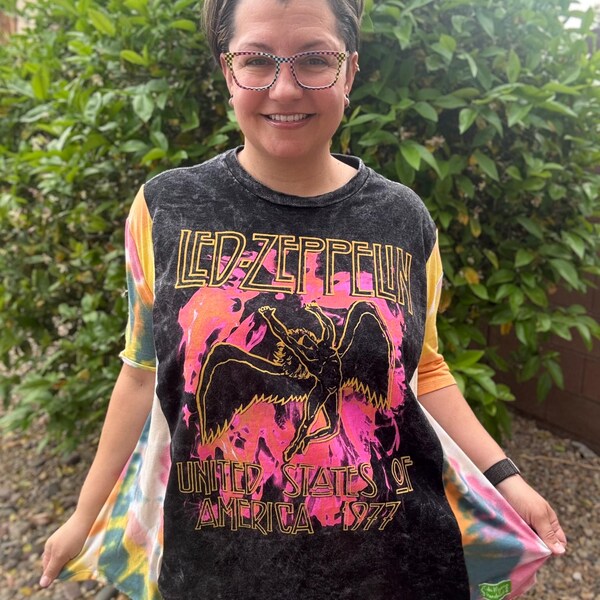 Pink Floyd Upcycled Kantha Tee Doll Baby Oversized Fits a Small to ...