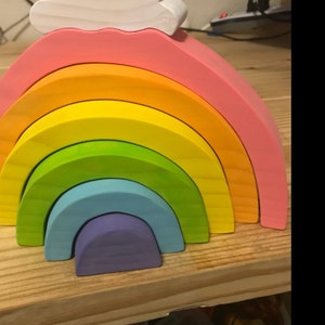 Big Stacker, Rainbow With Cloud, Unfinished Pine - Etsy
