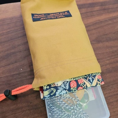 Little Tool Bag Pouch With Drawstring Top and Pocket, in Durable Cotton ...